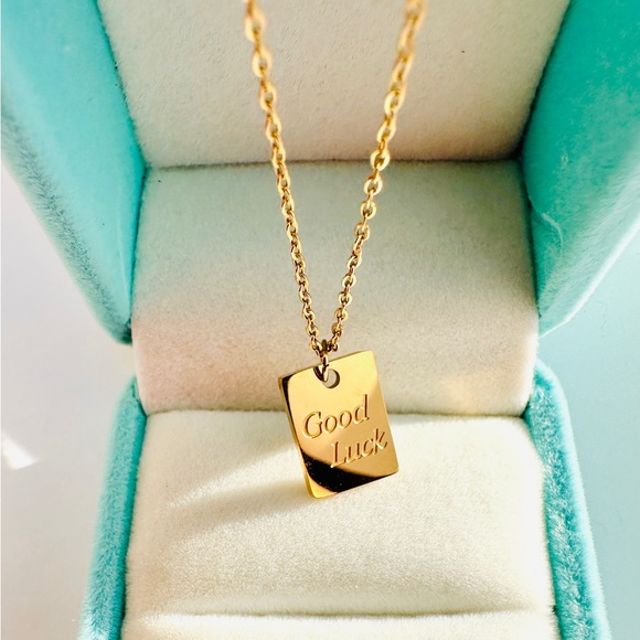 Boutique | Jewelry | Good Luck Pendant Charm Necklace 8k Gold Plated ...